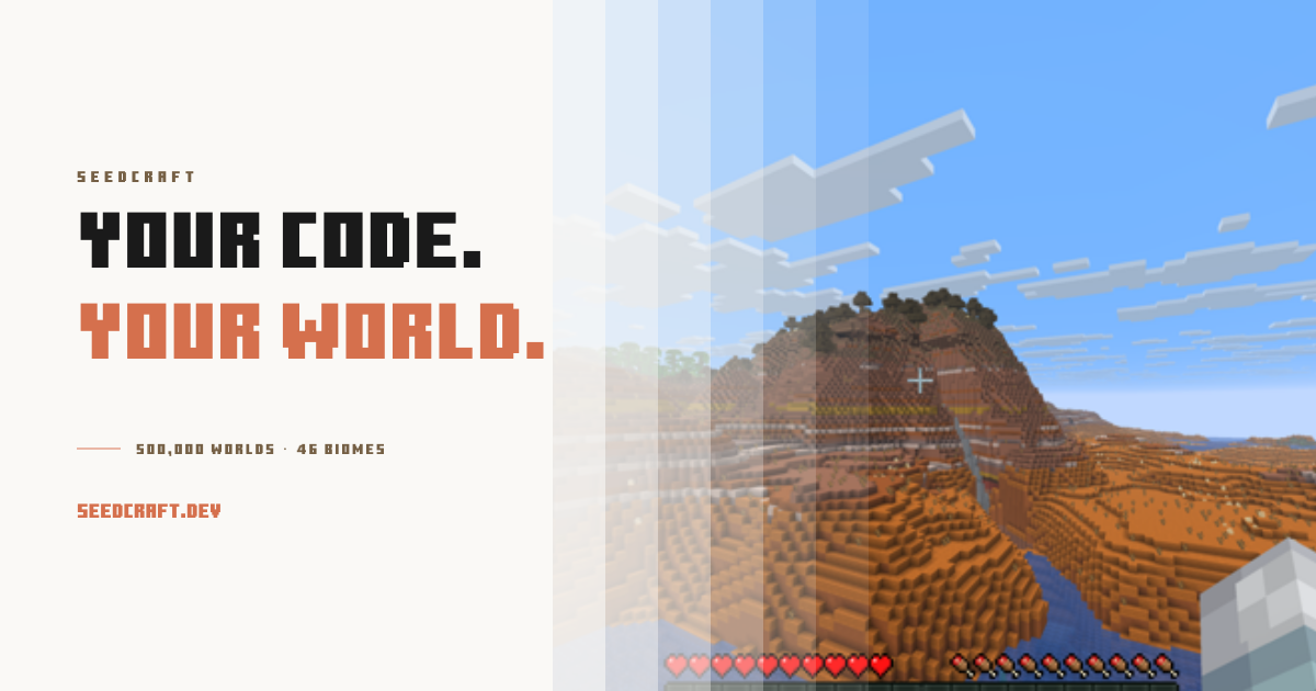 SeedCraft — Generate Your Minecraft World from Claude Code Stats